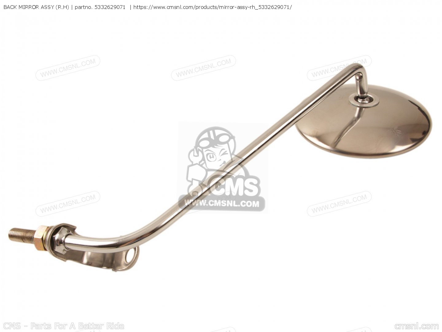 5332629071: Back Mirror Assy (r.h) Yamaha - buy the 533-26290-71 at CMSNL