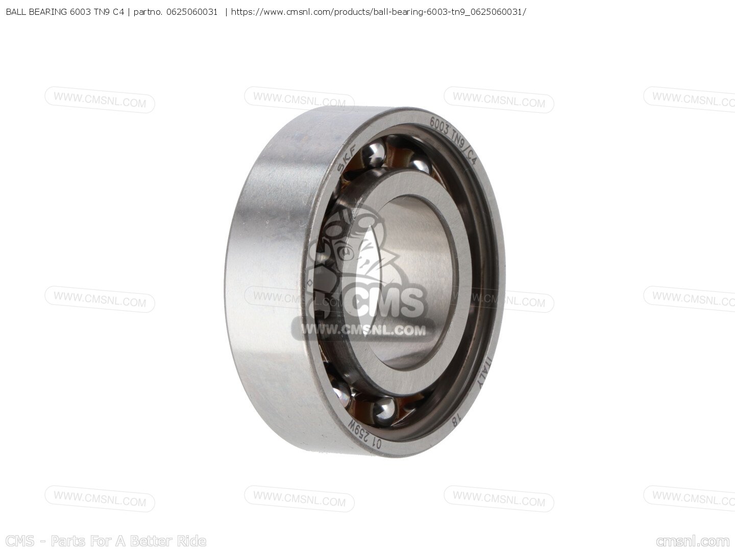 0625060031: BALL BEARING 6003 TN9 C4 KTM - buy the 0625060031 at CMSNL