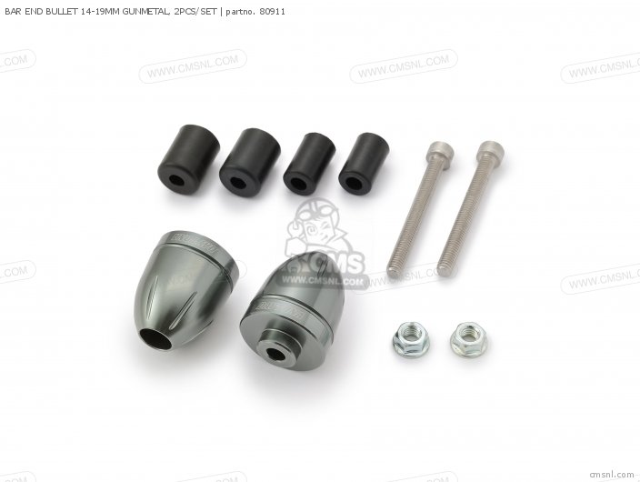 80911: Bar End Bullet 14-19mm Gunmetal, 2pcs/set Daytona - buy the ...