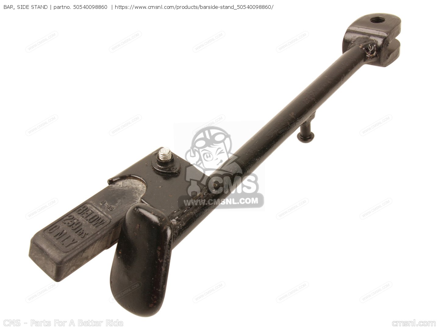 50540098860: BAR, SIDE STAND Honda - buy the 50540-098-860 at CMSNL