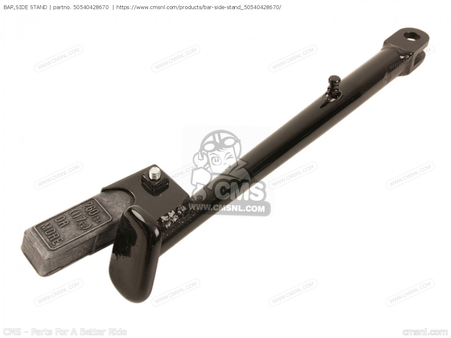 50540428670: BAR,SIDE STAND Honda - buy the 50540-428-670 at CMSNL
