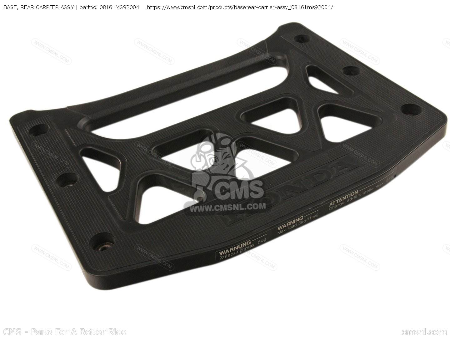 08161MS92004: BASE, REAR CARRIER ASSY Honda - buy the 08161-MS9-2004 at ...