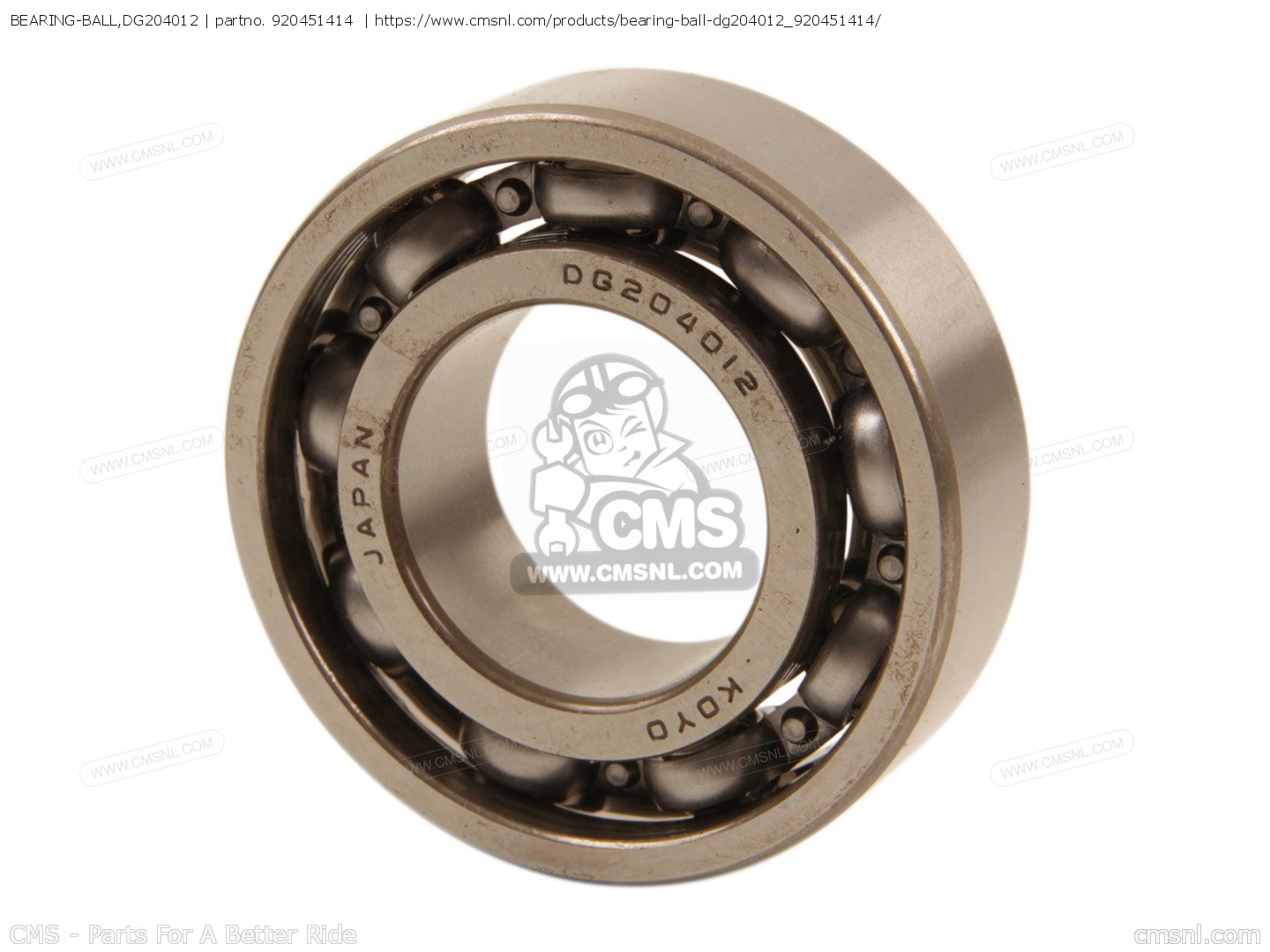 920451414: Bearing-ball,dg204012 Kawasaki - buy the 92045-1414 at CMSNL
