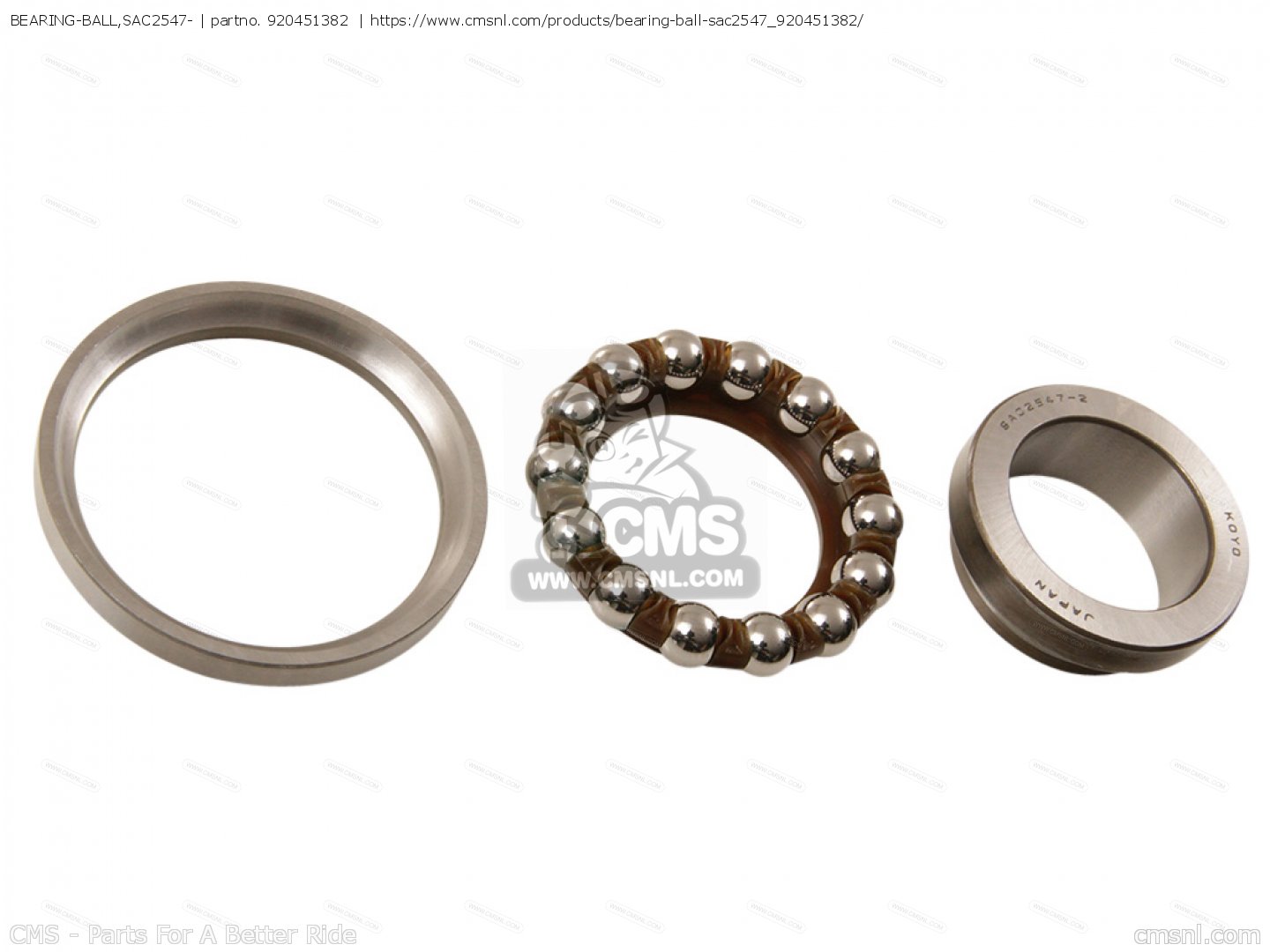 920451382: Bearing-ball,sac2547- Kawasaki - buy the 92045-1382 at CMSNL