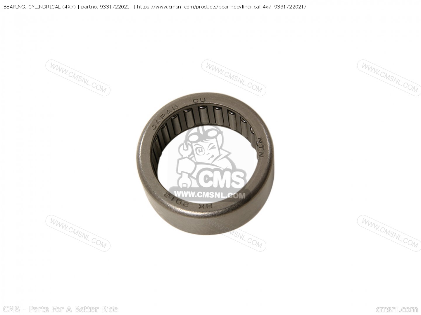 9331722021: BEARING, CYLINDRICAL (4X7) Yamaha - buy the 93317-22021-00 ...