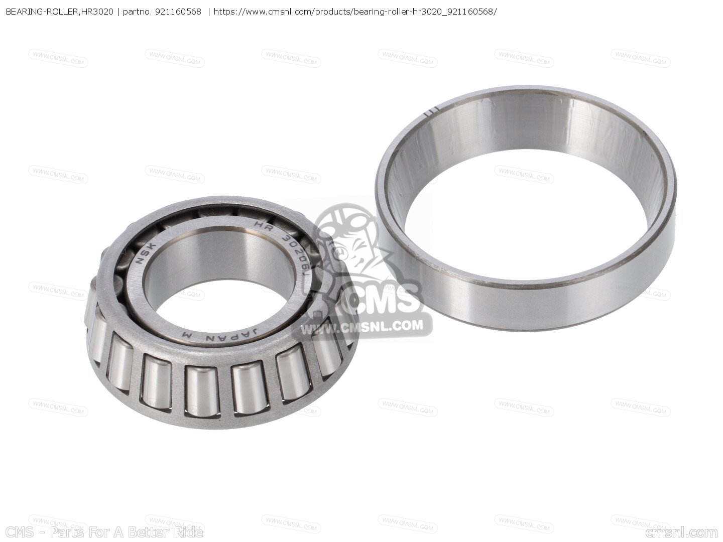 921160568: Bearing-roller,hr3020 Kawasaki - buy the 92116-0568 at CMSNL