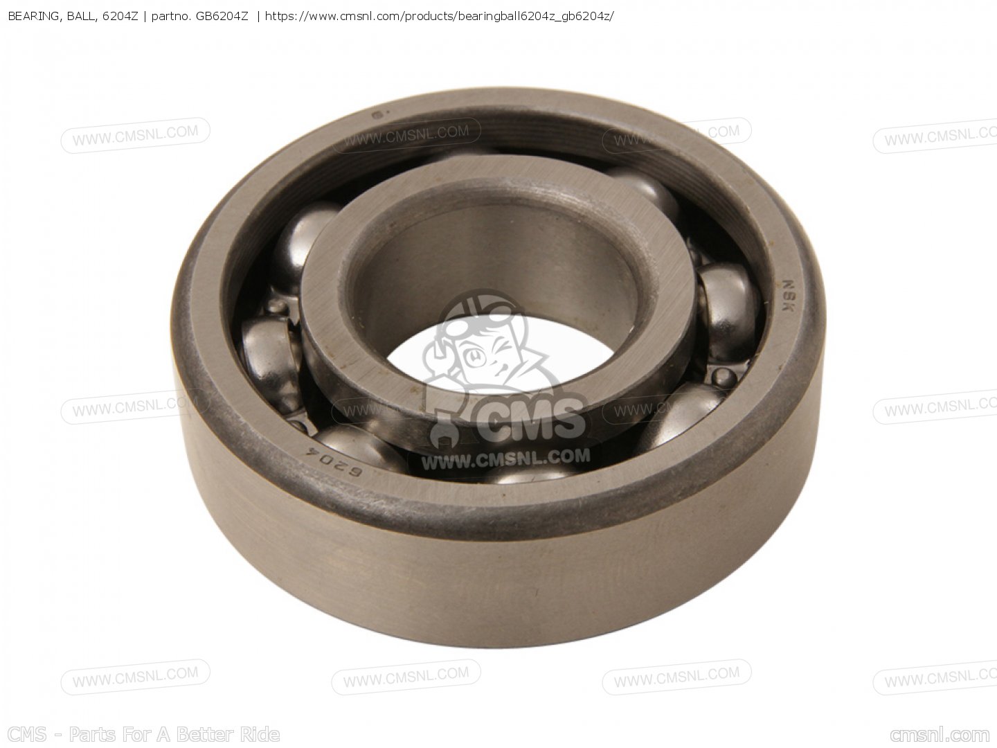 BEARING, BALL, 6204Z for CR93 RACE VERSION - order at CMSNL