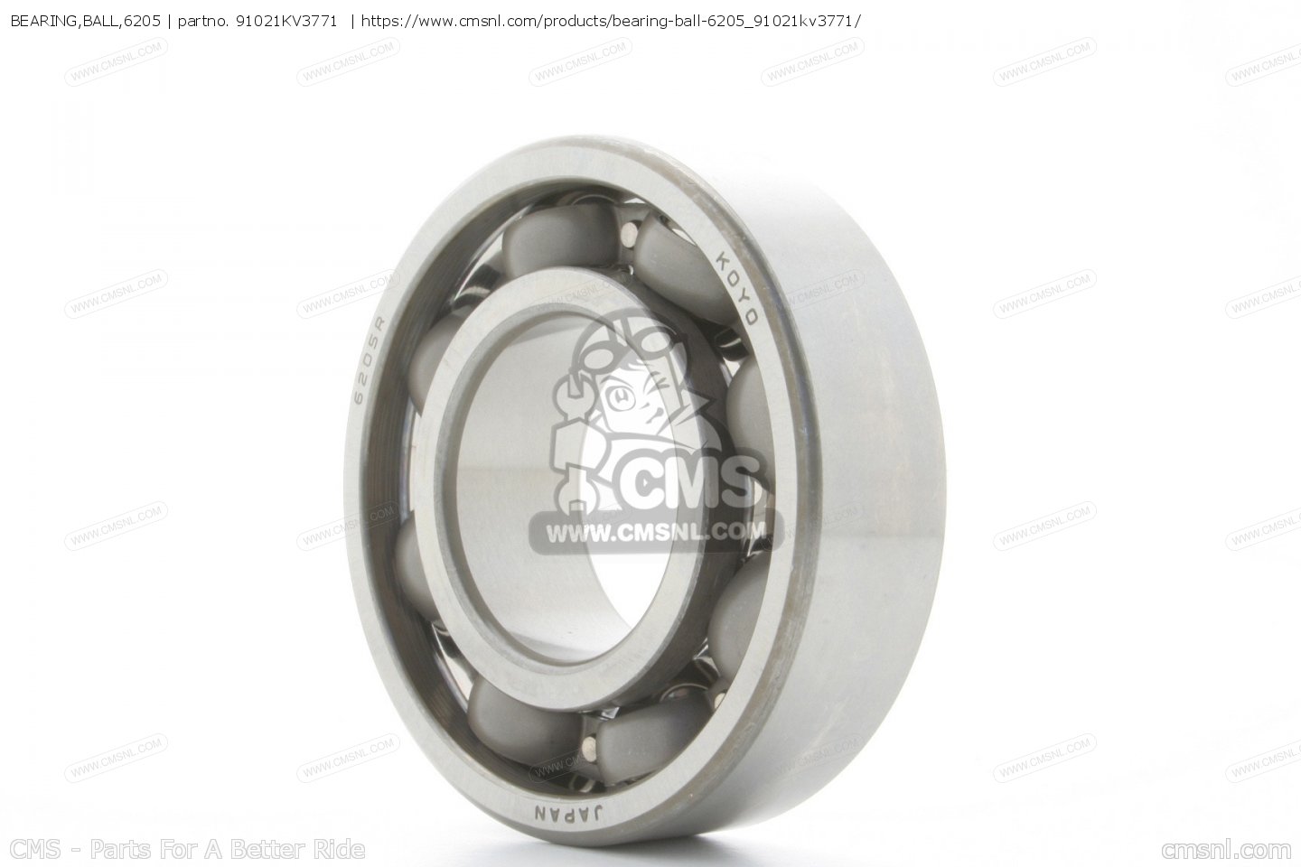 91021KV3771: Bearing,ball,6205 Honda - buy the 91021-KV3-771 at CMSNL