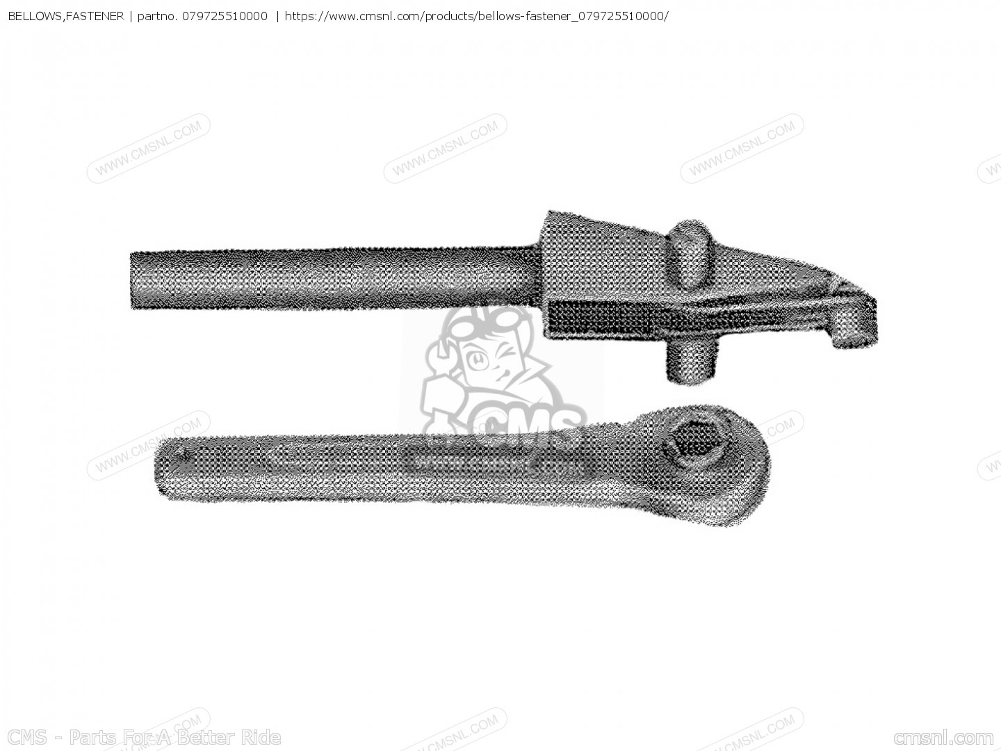 079725510000: BELLOWS,FASTENER Honda - buy the 07972-5510000 at CMSNL