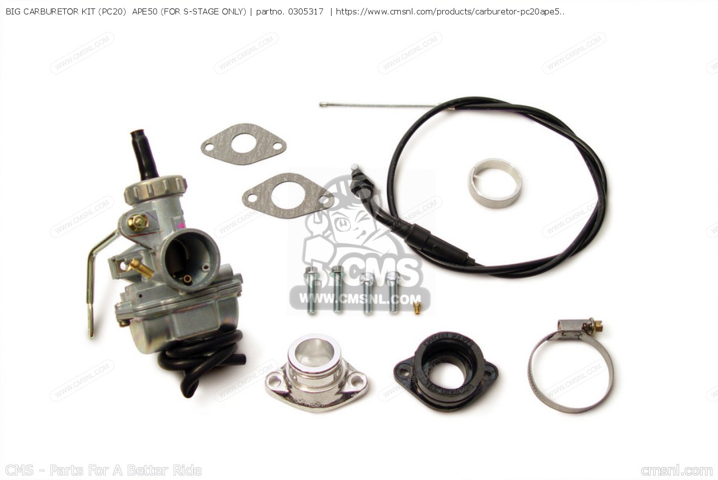 0305317: Big Carburetor Kit (pc20) Ape50 (for S-stage Only) Takegawa ...