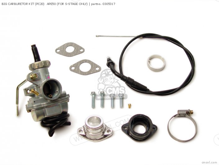 0305317: Big Carburetor Kit (pc20) Ape50 (for S-stage Only) Takegawa - buy the 03-05-317 at CMSNL