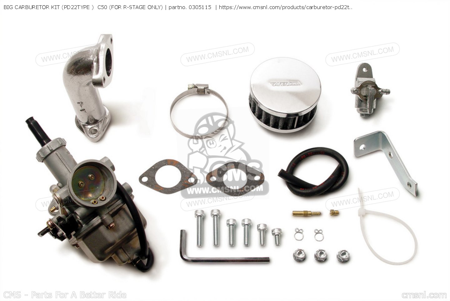 0305115: Big Carburetor Kit (pd22type ) C50 (for R-stage Only) Takegawa ...