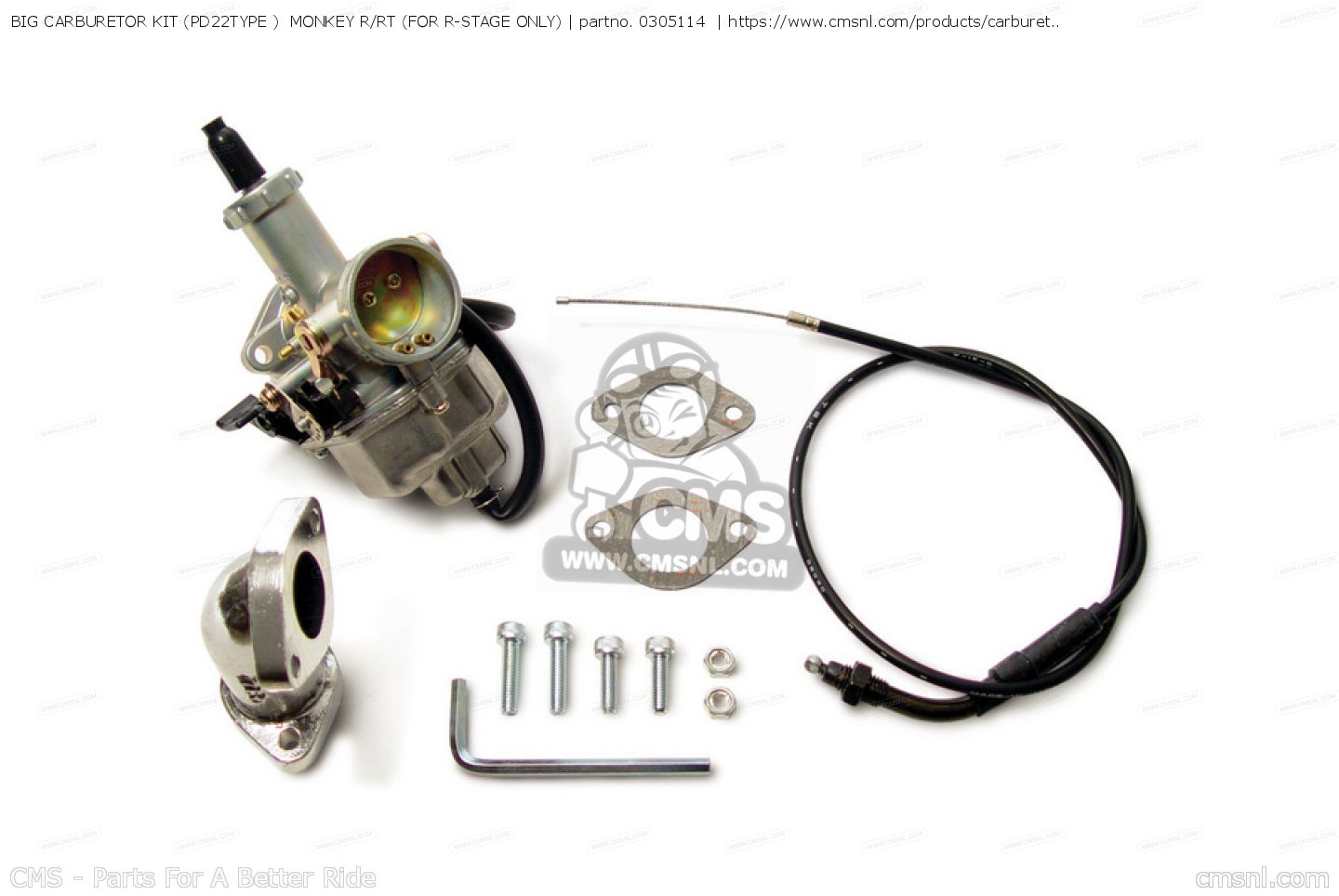 0305114: Big Carburetor Kit (pd22type ) Monkey R/rt (for R-stage Only ...