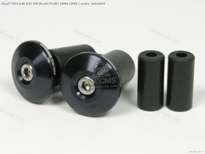 06010049: Billet Mini Bar End Cap (black/plain,18mm/13mm) Takegawa ...