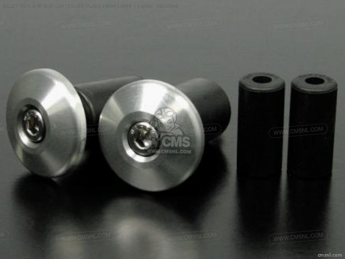 06010048: BILLET MINI BAR END CAP (SILVER/PLAIN/18MM/13MM) Takegawa ...