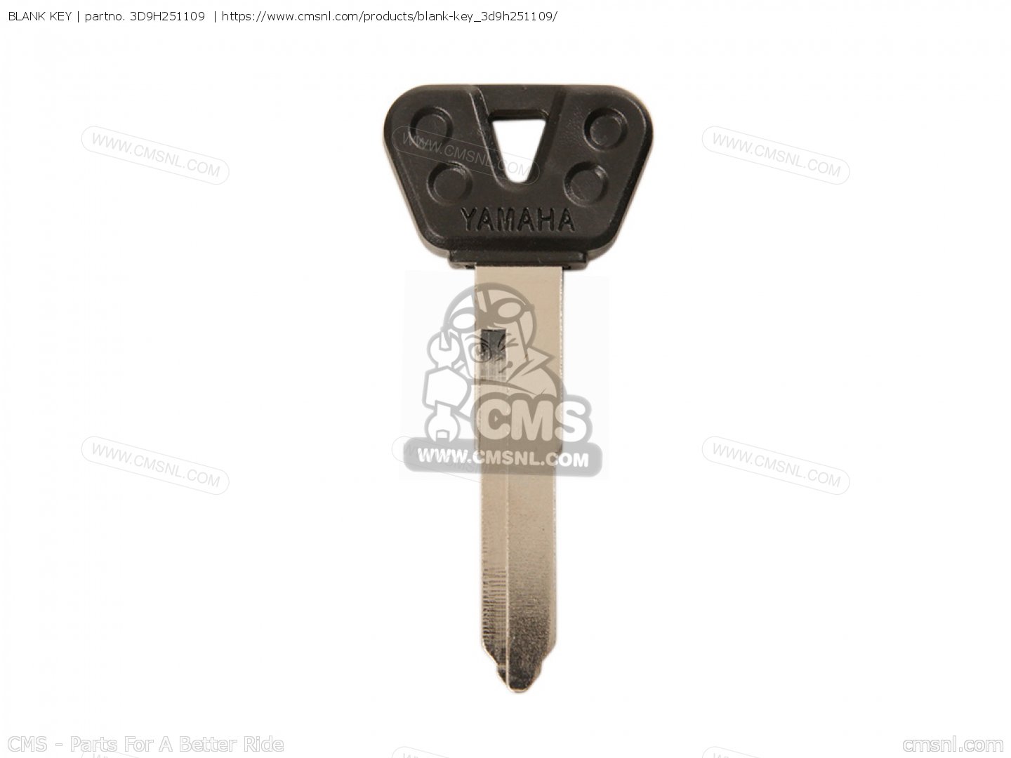 3D9H251109: BLANK KEY Yamaha - buy the 3D9-H2511-09-00 at CMSNL
