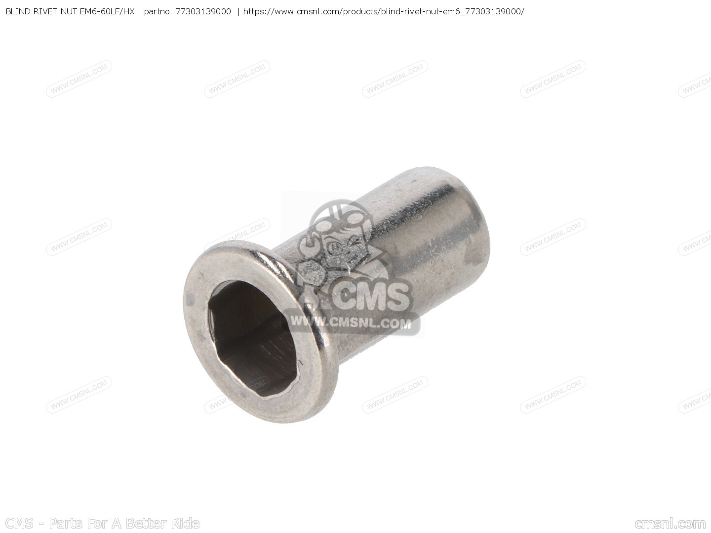 77303139000: BLIND RIVET NUT EM6-60LF/HX KTM - buy the 77303139000 at CMSNL