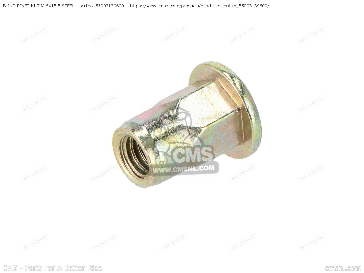 BLIND RIVET NUT M 6X15,5 STEEL for 380 EXC Australia 2002 - order at CMSNL