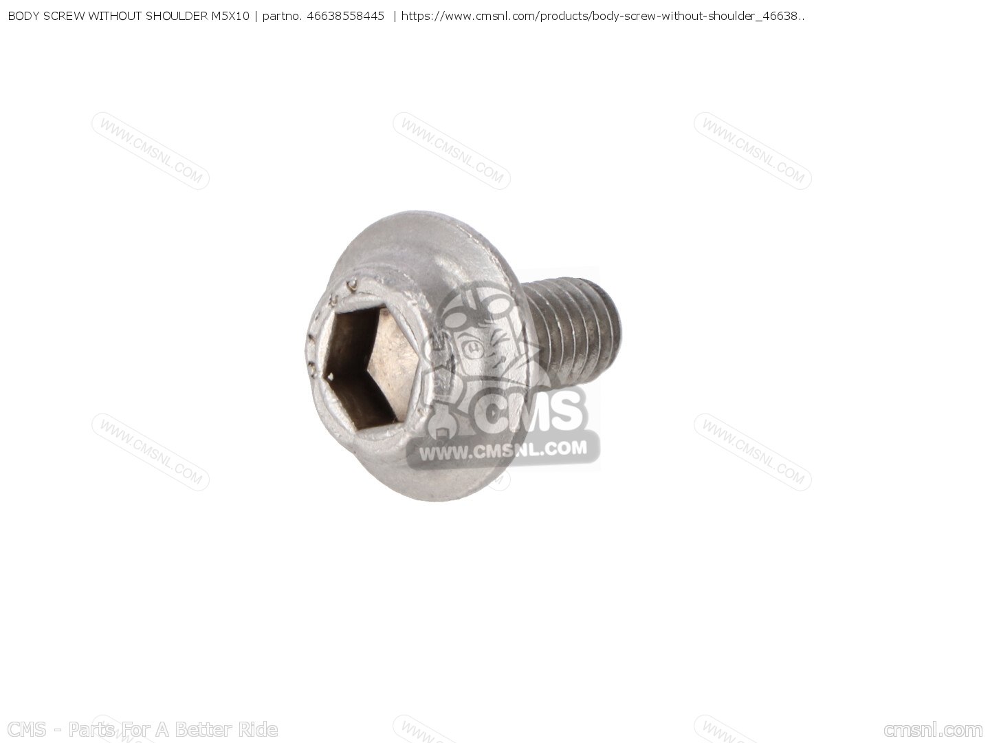 46638558445 Body Screw Without Shoulder M5X10 BMW