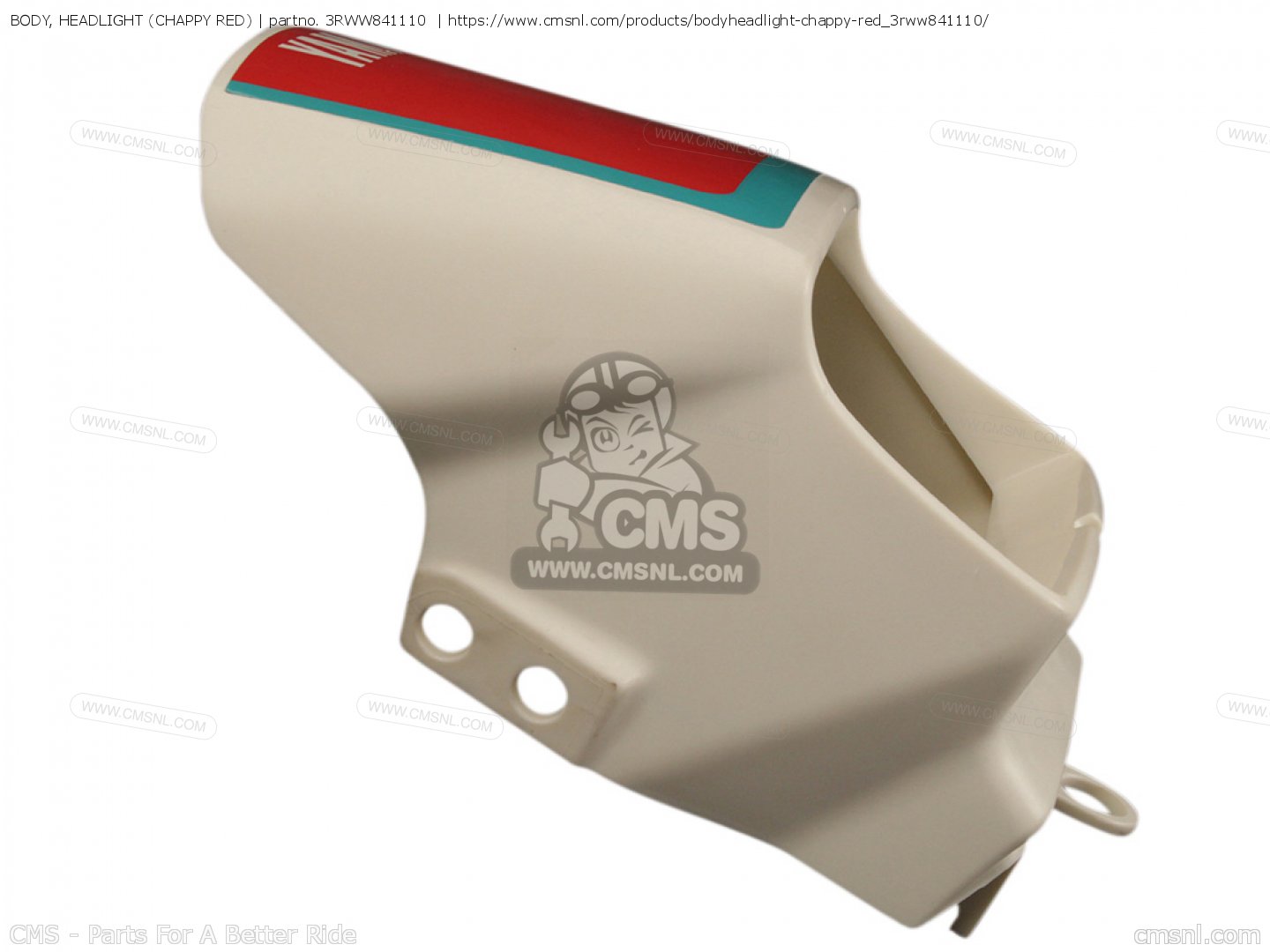 3RWW841110: Body, Headlight (chappy Red) Yamaha - buy the 3RW-W8411-10 ...