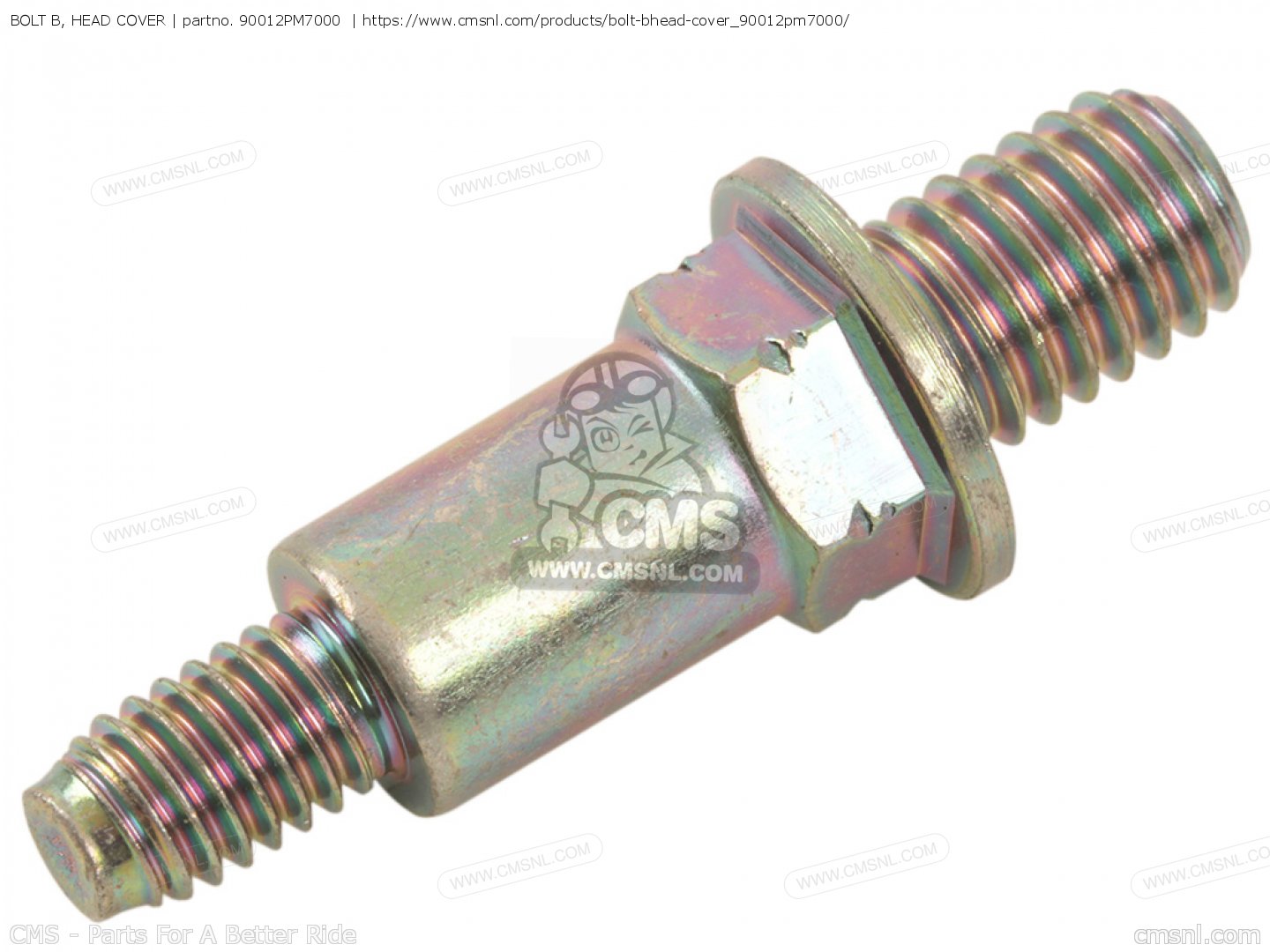 90012PM7000: BOLT B, HEAD COVER Honda - buy the 90012-PM7-000 at CMSNL