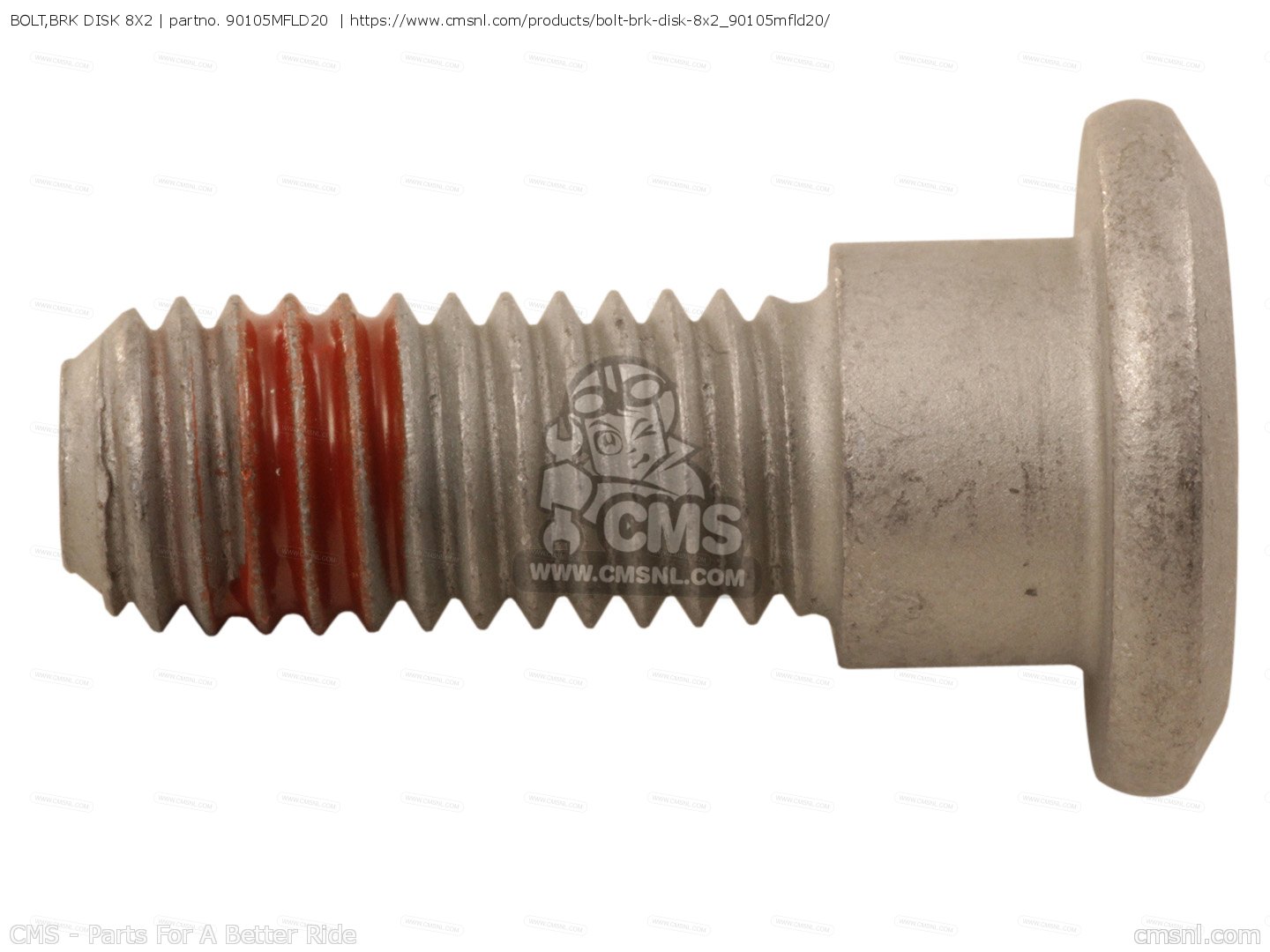 90105MFLD20: BOLT, BRAKE DISK, 8X24 Honda - buy the 90105-MFL-D20 at CMSNL