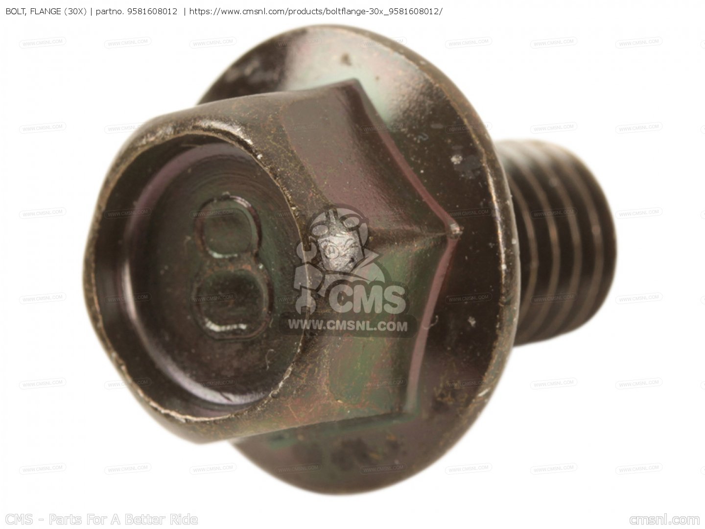 9581608012: BOLT, FLANGE (30X) Yamaha - buy the 95816-08012-00 at CMSNL
