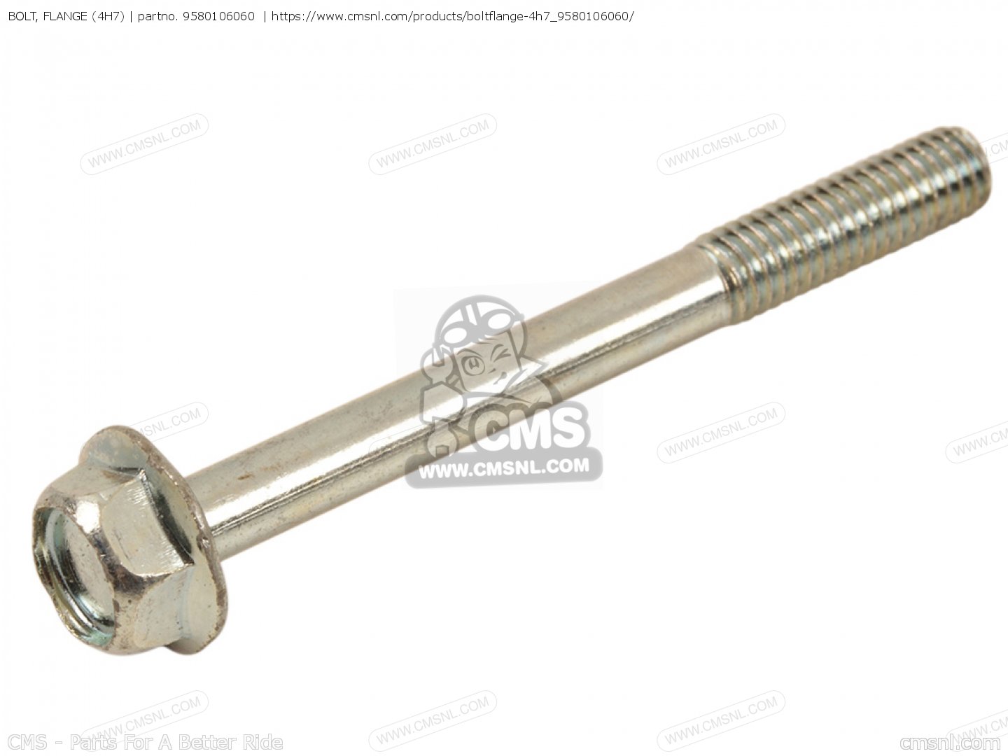 9580106060: BOLT, FLANGE (4H7) Yamaha - buy the 95801-06060-00 at CMSNL
