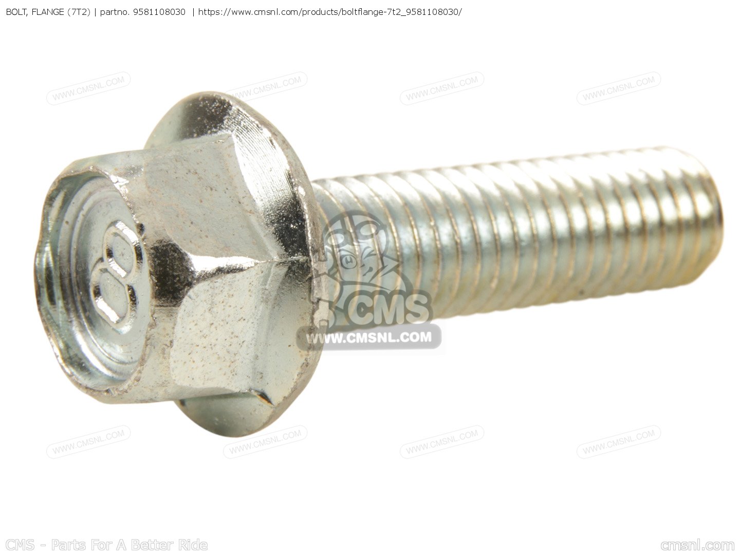 9581108030: BOLT, FLANGE (7T2) Yamaha - buy the 95811-08030-00 at CMSNL