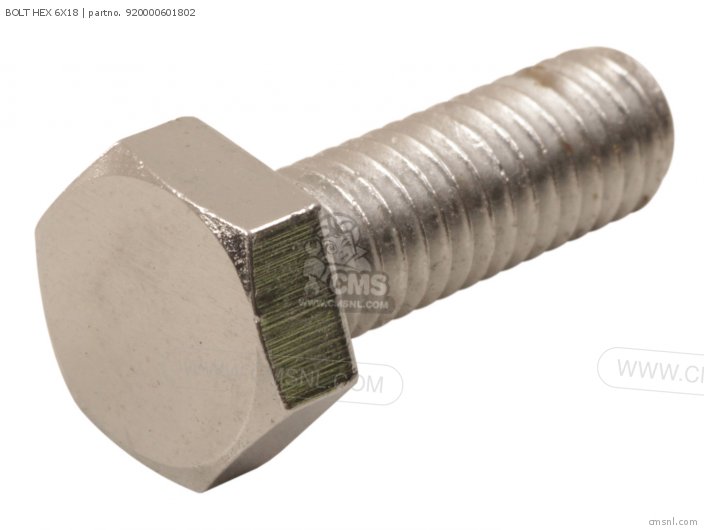 920000601802: BOLT, HEX., 6X18 Honda - buy the 92000-0601802 at CMSNL