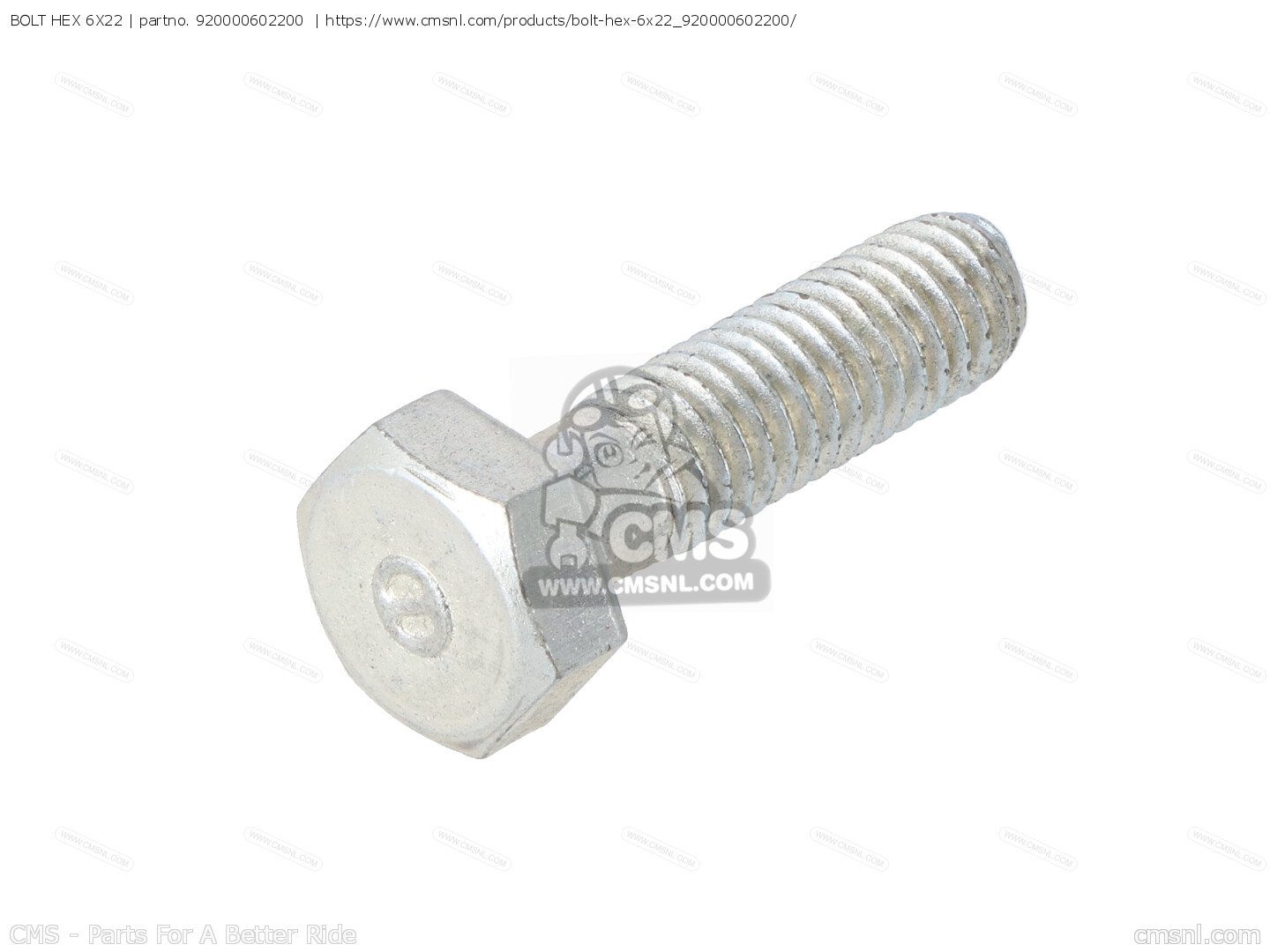 920000602200: BOLT HEX 6X22 Honda - buy the 92000-0602200 at CMSNL
