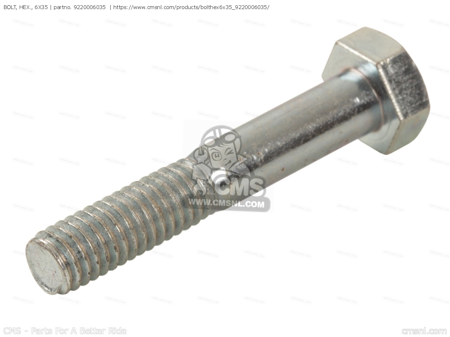 9220006035: BOLT, HEX., 6X35 Honda - buy the 92200-06035 at CMSNL