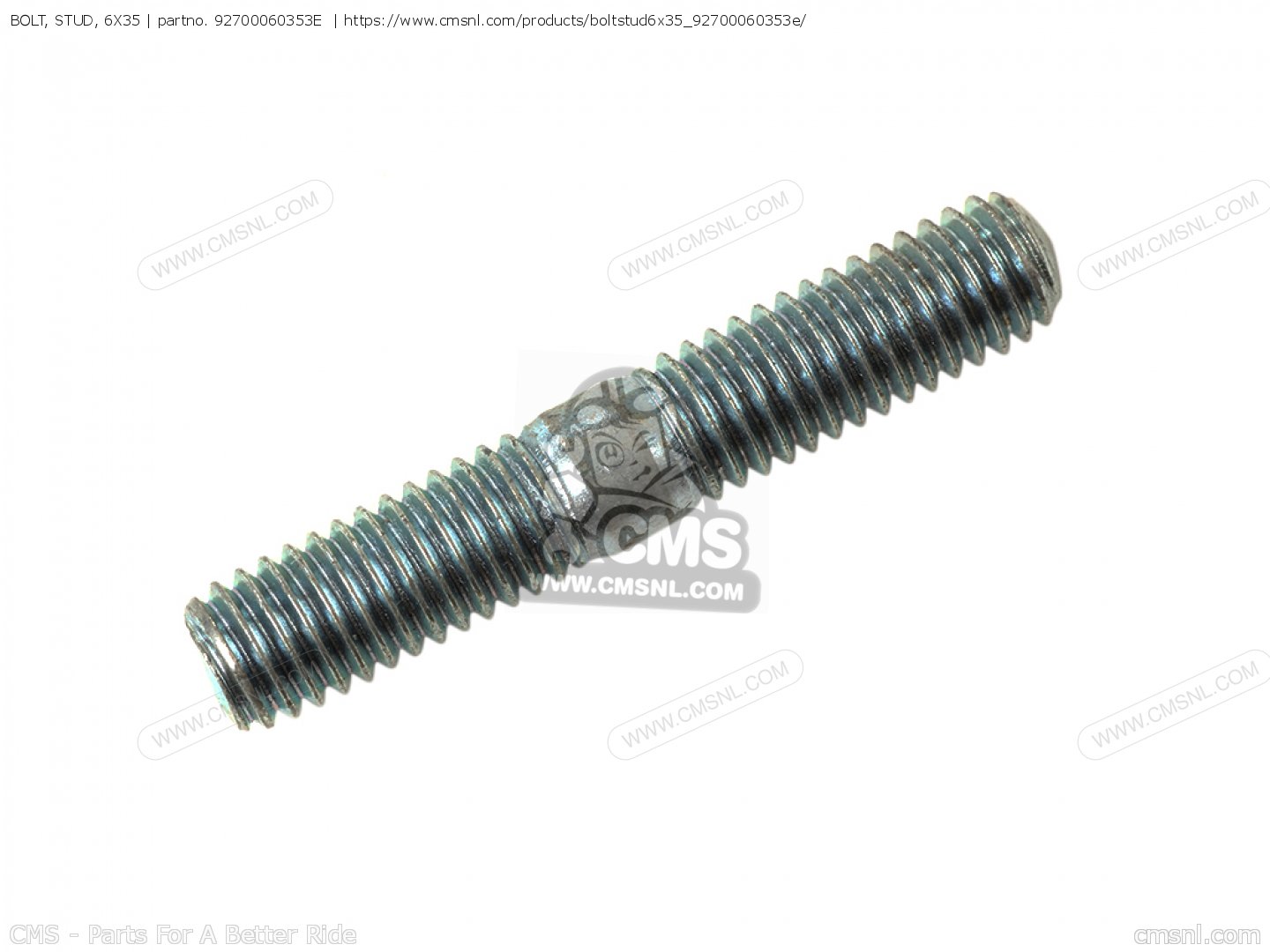 92700060353E: BOLT, STUD, 6X35 Honda - buy the 92700-060353E at CMSNL
