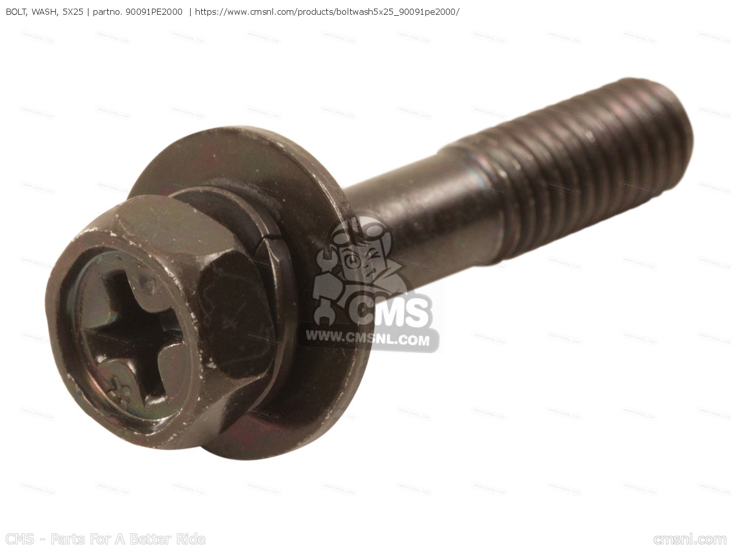 90091PE2000: BOLT, WASH, 5X25 Honda - buy the 90091-PE2-000 at CMSNL