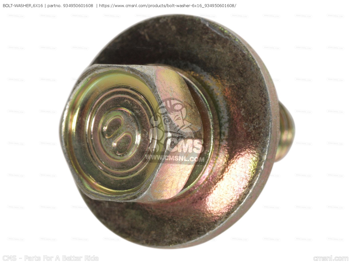 934950601608: Bolt-washer,6x16 Honda - buy the 93495-0601608 at CMSNL