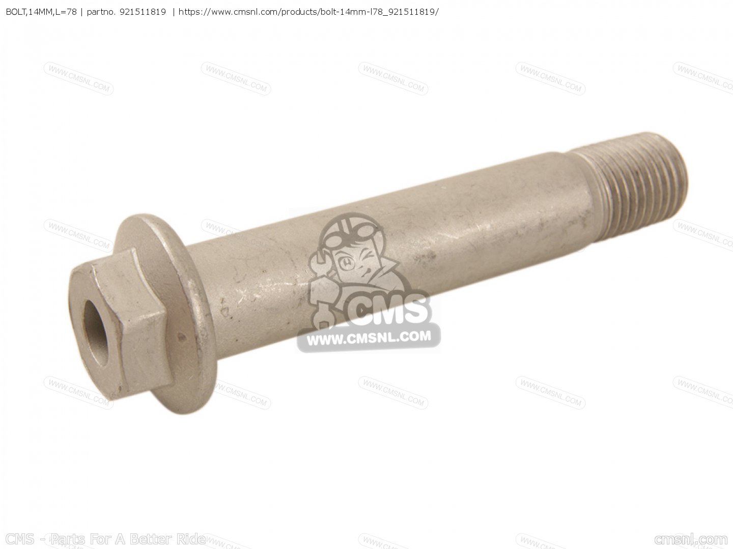 921511819: BOLT,14MM,L=78 Kawasaki - buy the 92151-1819 at CMSNL
