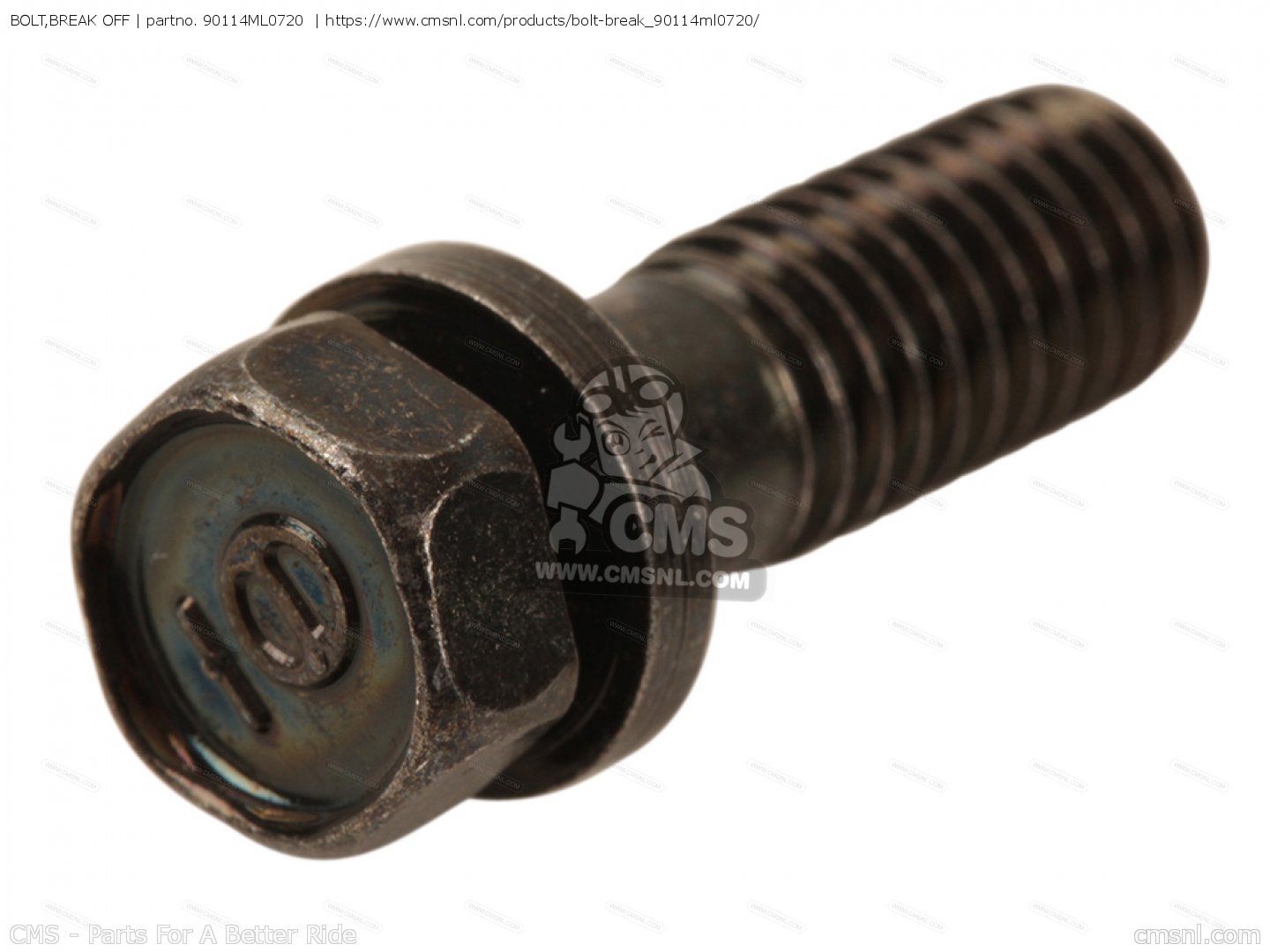 90114ML0720: BOLT,BREAK OFF Honda - buy the 90114-ML0-720 at CMSNL