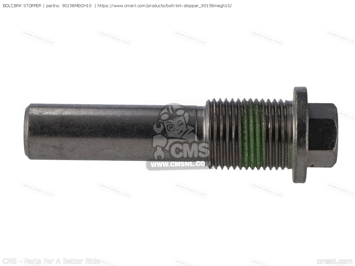 90158MEGH10: BOLT,BRK STOPPER Honda - buy the 90158-MEG-H10 at CMSNL