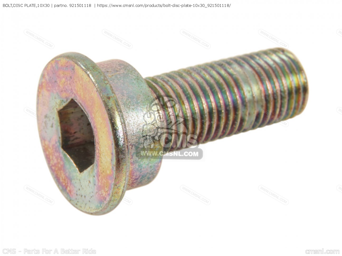 921501118: Bolt,disc Plate,10x30 Kawasaki - buy the 92150-1118 at CMSNL