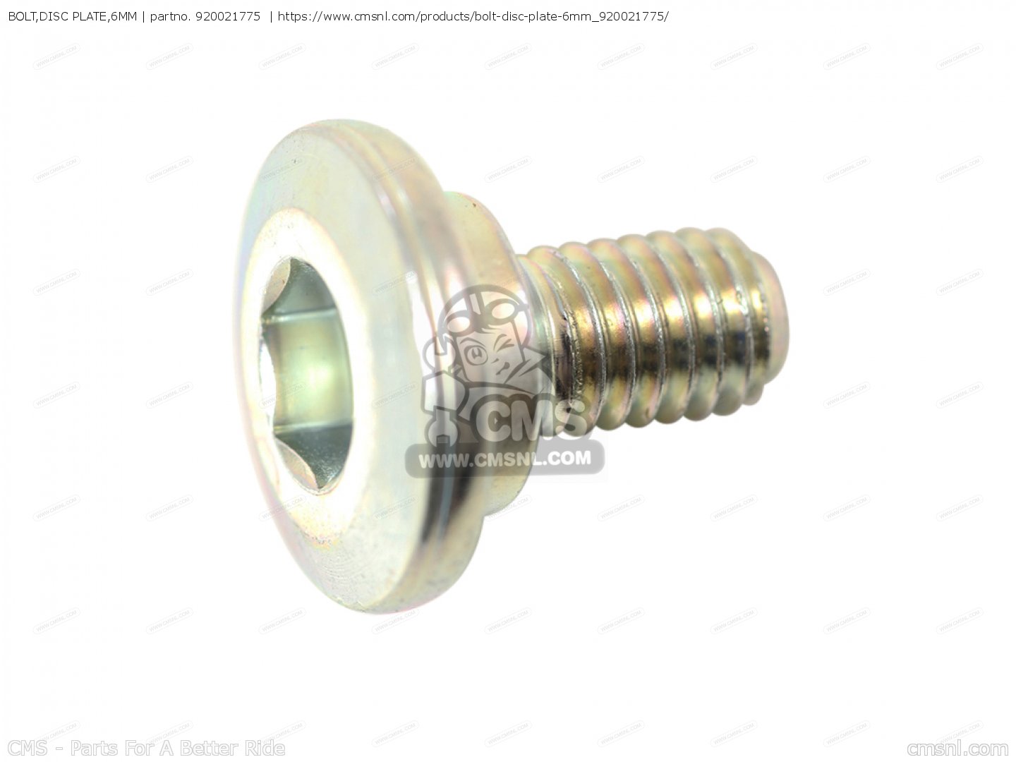 920021775: BOLT,DISC PLATE,6MM Kawasaki - buy the 92002-1775 at CMSNL