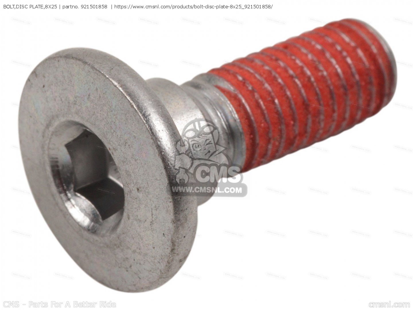 921501858: BOLT,DISC PLATE,8X25 Kawasaki - buy the 92150-1858 at CMSNL