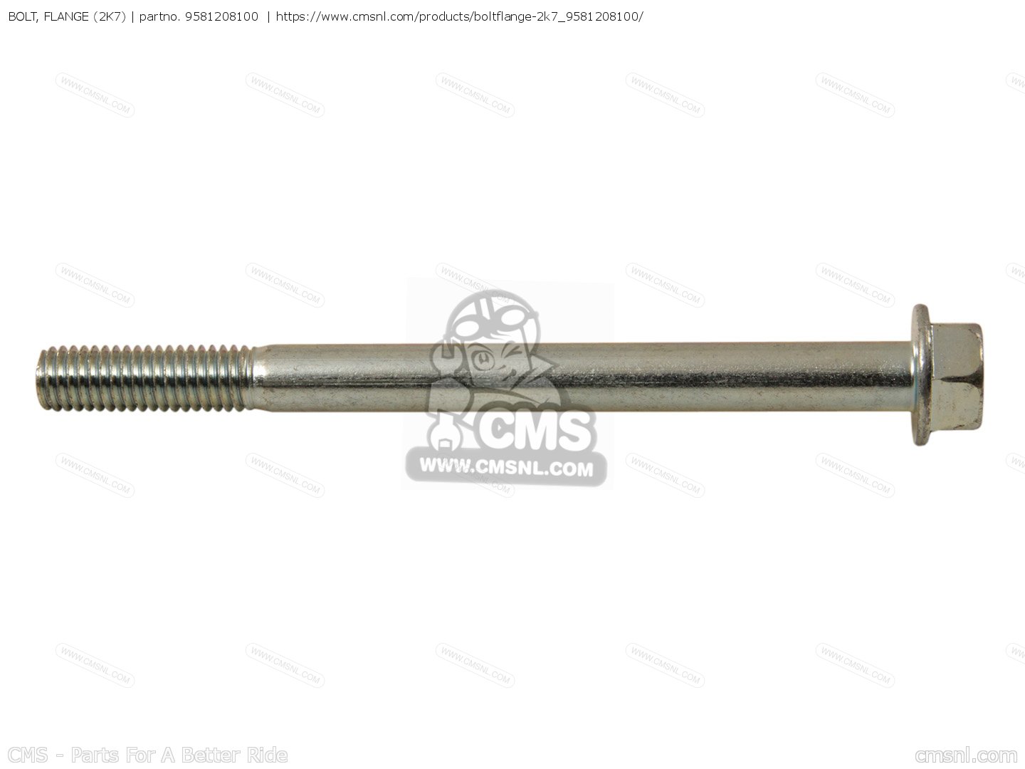 9581208100: Bolt, Flange (2k7) Yamaha - buy the 95812-08100 at CMSNL