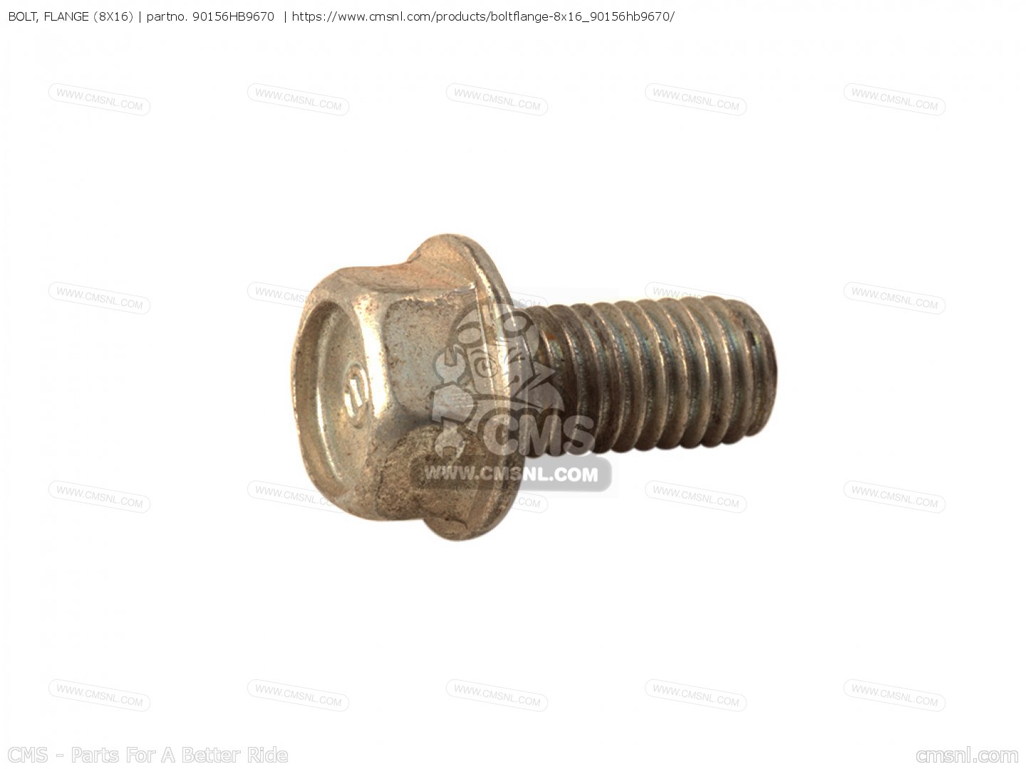 90156HB9670: Bolt, Flange (8x16) Honda - buy the 90156-HB9-670 at CMSNL
