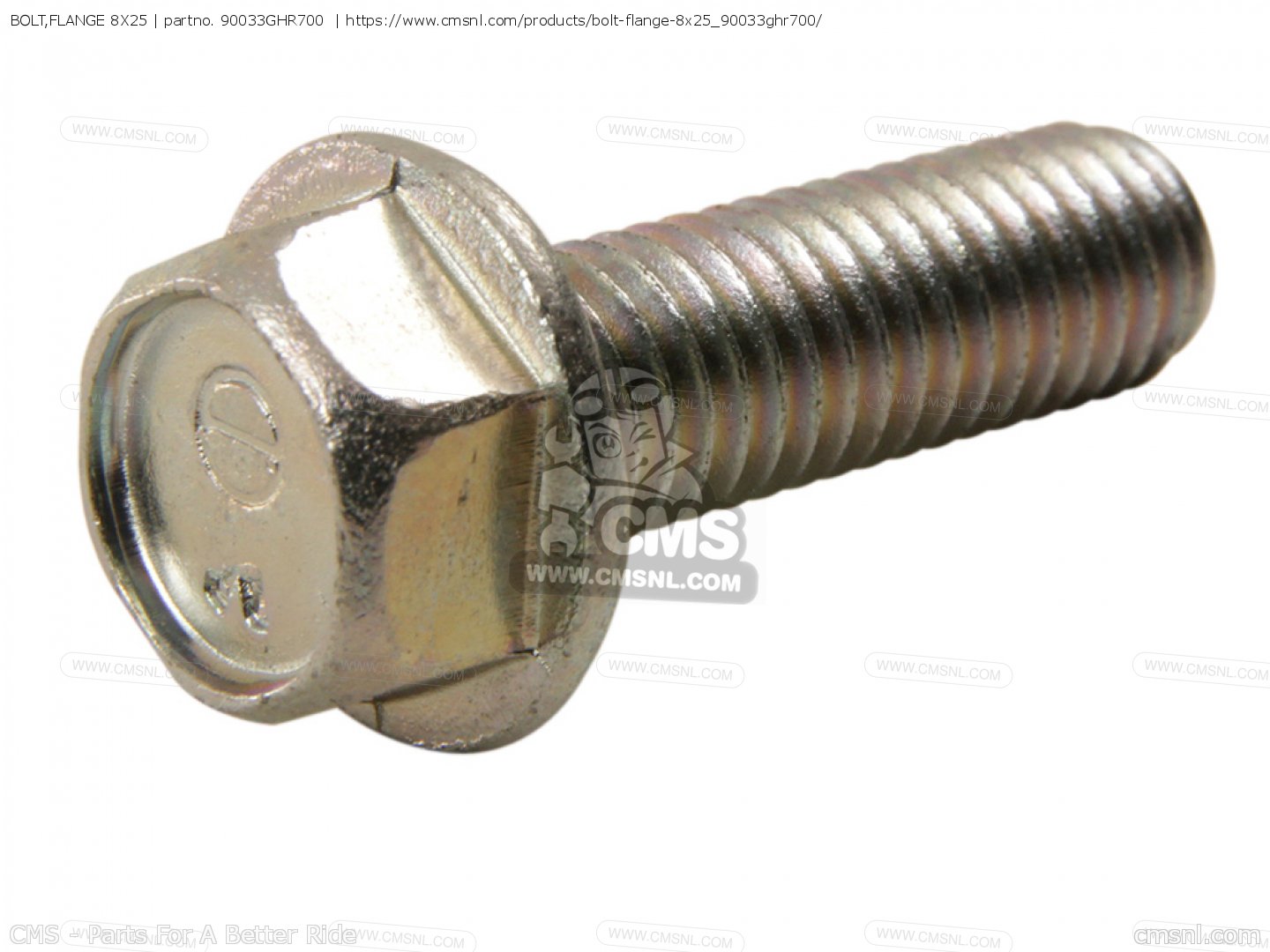 90033GHR700: BOLT,FLANGE 8X25 Honda - buy the 90033-GHR-700 at CMSNL
