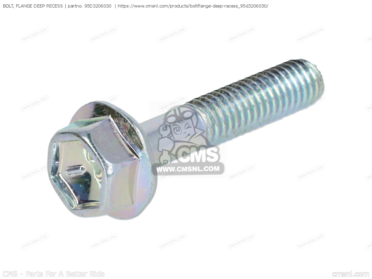 95D3206030: Bolt, Flange Deep Recess Yamaha - buy the 95D32-06030-00 at ...