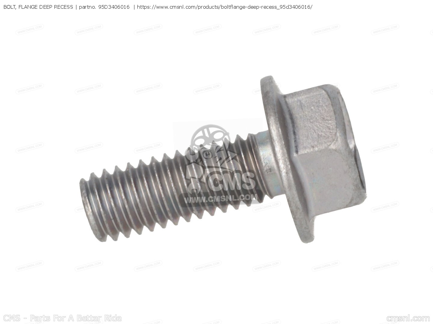 95D3406016: Bolt, Flange Deep Recess Yamaha - buy the 95D34-06016-00 at ...