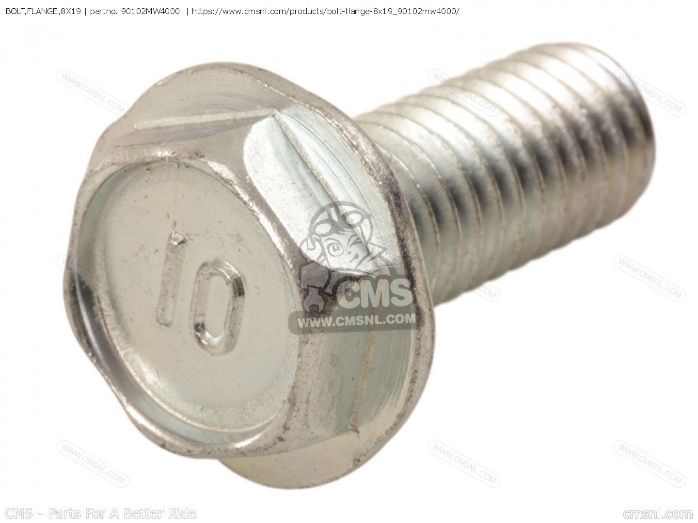 90102MW4000: BOLT,FLANGE,8X19 Honda - buy the 90102-MW4-000 at CMSNL