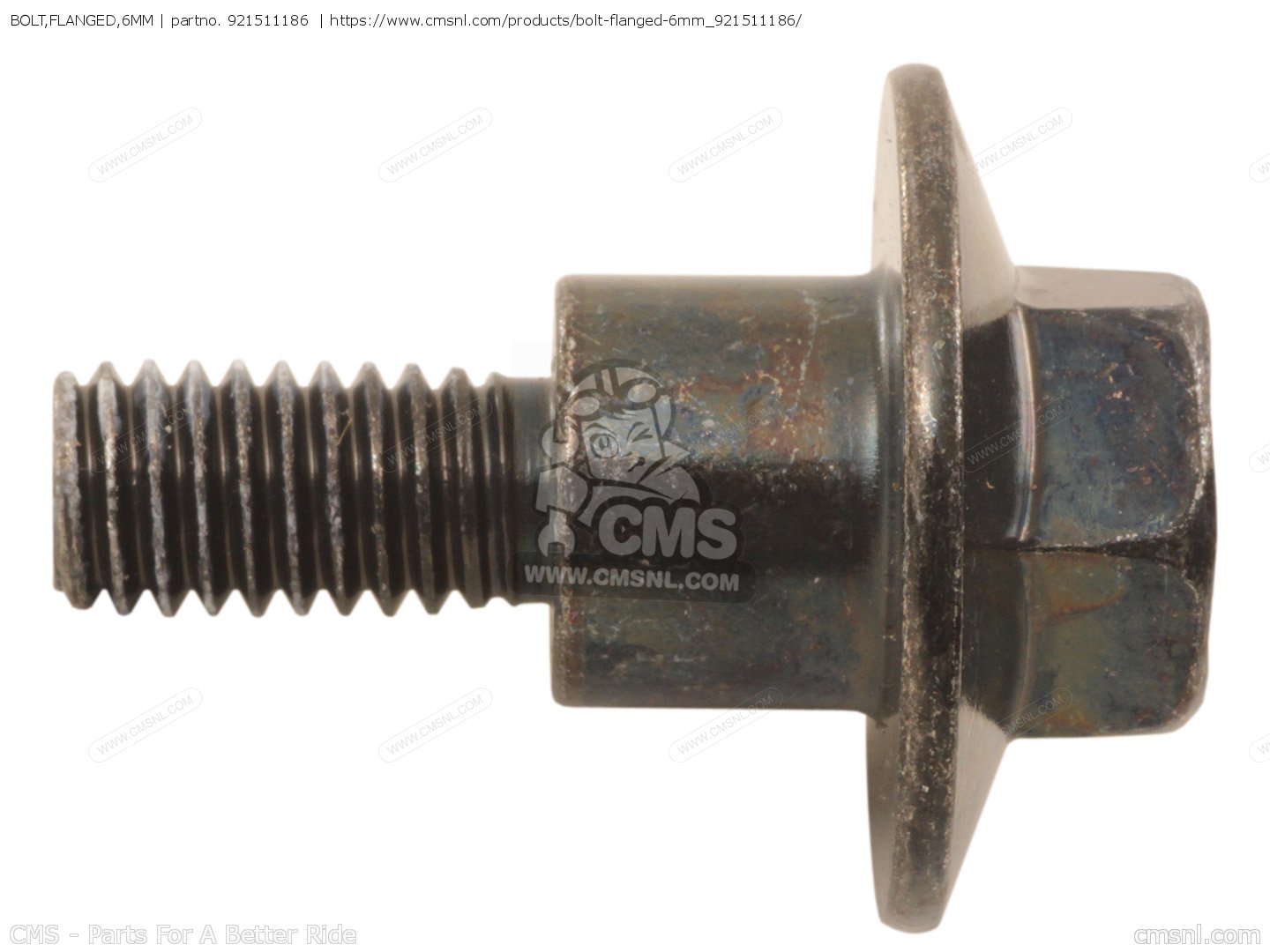 921511186: BOLT,FLANGED,6MM Kawasaki - buy the 92151-1186 at CMSNL