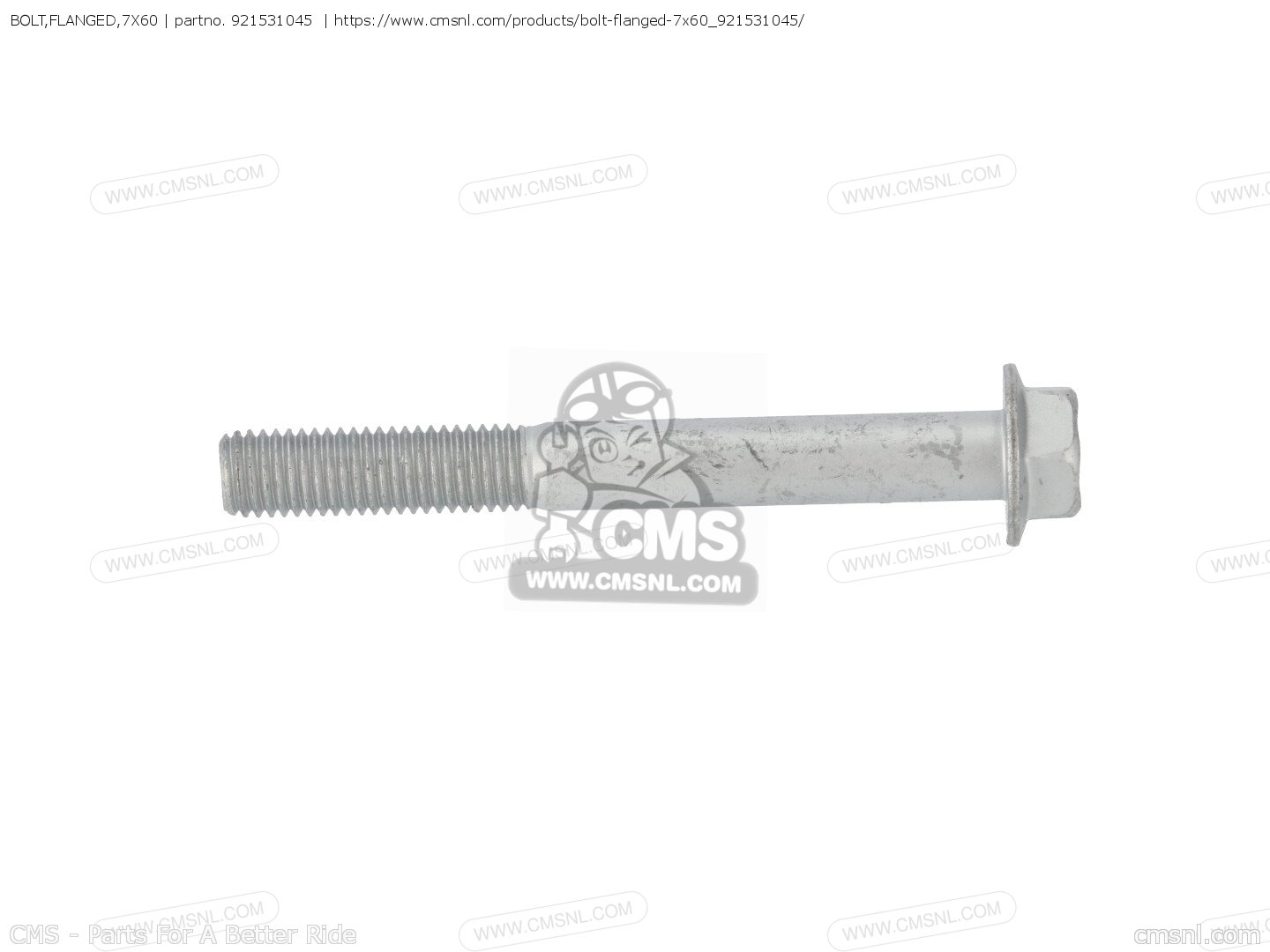 921531045: BOLT,FLANGED,7X60 Kawasaki - buy the 92153-1045 at CMSNL
