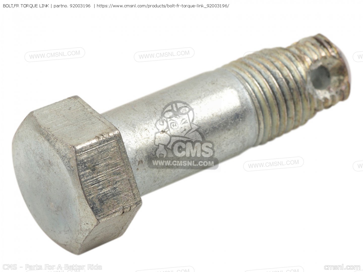 92003196: BOLT,FR TORQUE LINK Kawasaki - buy the 92003-196 at CMSNL